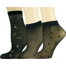 3 Pairs Mesh Pattern Trainer and Ankle Socks